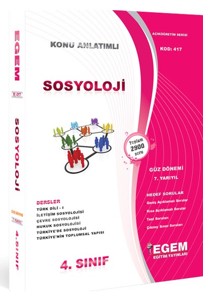 Egem Yayınları Sosyoloji Konu Anlatımlı Soru Bankası Egem Yayınları Sosyoloji Konu Anlatımlı Soru Bankası