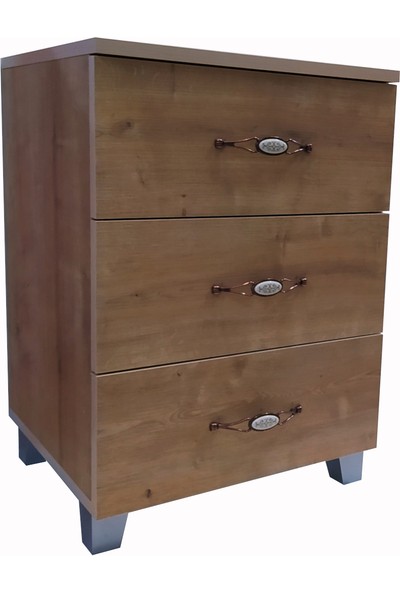 Ahşap Mobilya Komidin - 3 Çekmece - Atlantik Çam