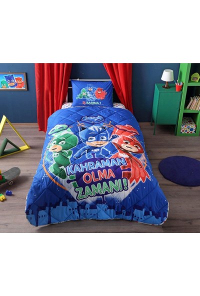 Taç Pj Masks Lisanslı Tek Kişilik Yastık Yorgan Seti Taç Pj Masks Lisanslı Tek Kişilik Yastık Yorgan Seti