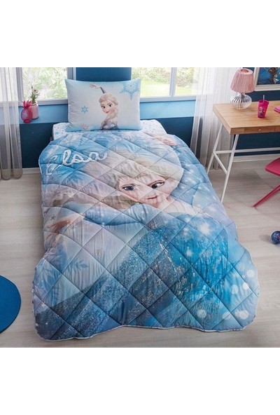 Taç Frozen Elsa Lisanslı Tek Kişilik Yastık Yorgan Seti Taç Frozen Elsa Lisanslı Tek Kişilik Yastık Yorgan Seti