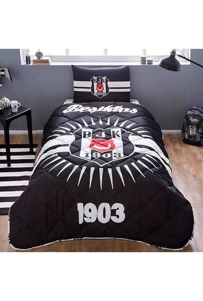 Taç Beşiktaş Lisanslı Tek Kişilik Yastık Yorgan Seti