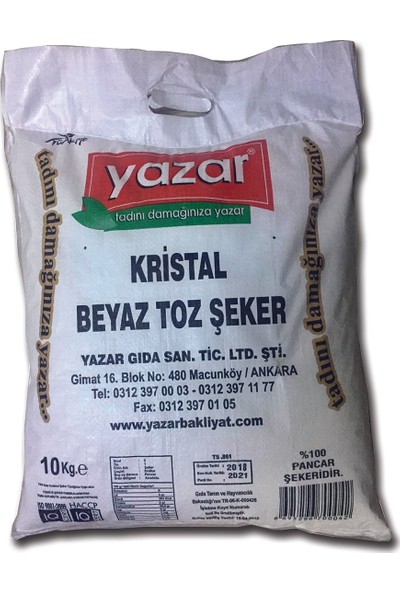Yazar Toz Şeker 10 kg