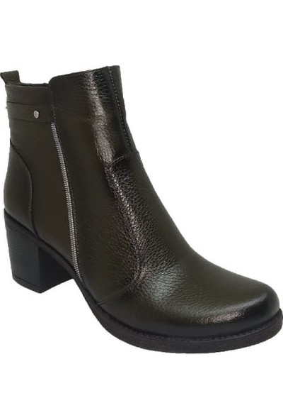 Ekim Ayakkabı Kadın Koyu Yeşil Deri Bot 39