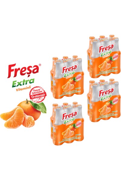Freşa Extra Mandalina Aromalı Vitaminli Madensuyu 200 ml x 24'li Freşa Extra Mandalina Aromalı Vitaminli Madensuyu 200 ml x 24'li