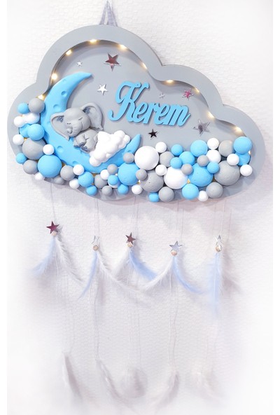 Pegu Işıklı Ayda Fil Bulut Pano Kapı Süsü Pegu Işıklı Ayda Fil Bulut Pano Kapı Süsü