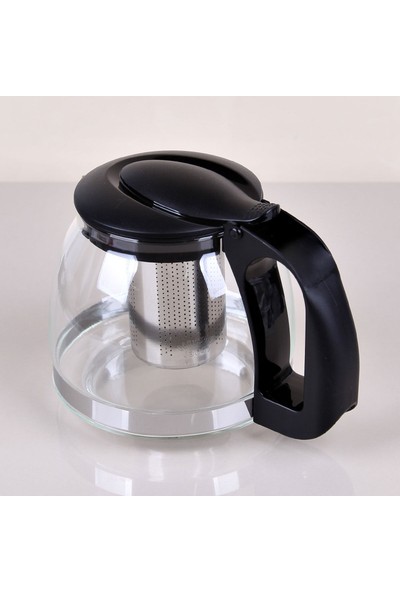 Bimbambom Renkli Çelik Süzgeçli Cam Demlik 700 Ml, Isıya Dayanıklı Cam Demlik