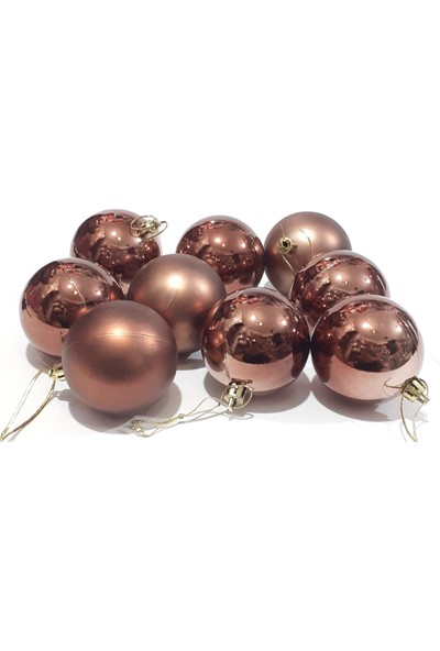 Fun World Yılbaşı Yeni Yıl Süsü Çam Ağacı Süs Top 9'lu 6 cm Bakır