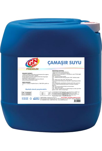 Gnoxi Premium Kalite Çamaşır Suyu 20 kg