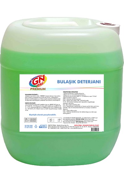 Gnoxı Premium Bulaşık Deterjanı 20 kg