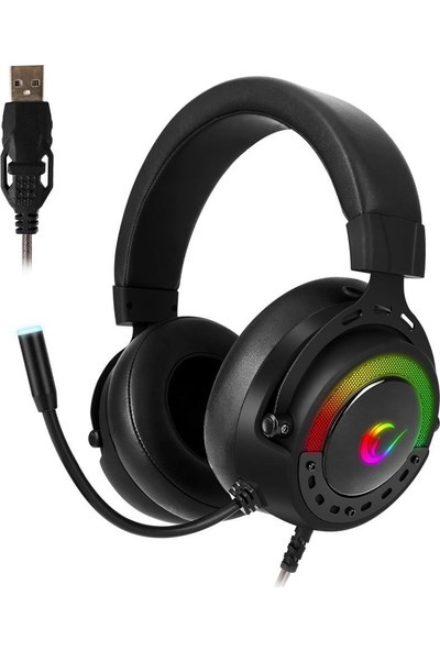 Rampage ByGame-X1 Siyah USB 7.1 Surround RGB Işık Efektli Oyuncu Mikrofonlu Kulaklık Rampage ByGame-X1 Siyah USB 7.1 Surround RGB Işık Efektli Oyuncu Mikrofonlu Kulaklık