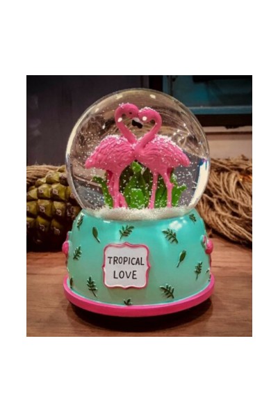 Çılgın Beyza Flamingo Müzikli Kar Küresi Büyük Boy