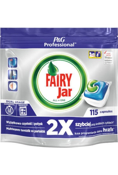 Fairy Professional Jar Hepsi Bir Arada Bulaşık Makinesi Kapsülü 115'li Fairy Professional Jar Hepsi Bir Arada Bulaşık Makinesi Kapsülü 115'li