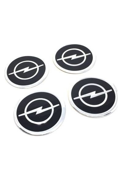 Özdemir Aksesuar Opel Alüminyum Yapıştırma Jant Göbeği Siyah 4'lü 60MM