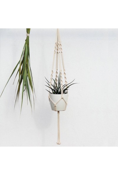 Bela Terra Krem Makrome Saksılık