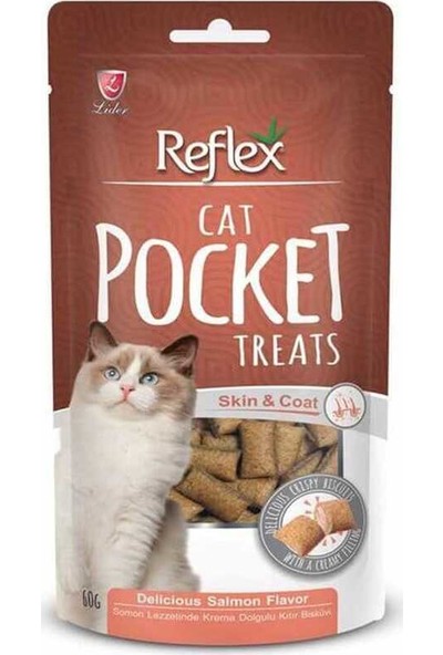 Reflex Pocket Deri ve Tüy Sağlığı Için Somonlu Kedi Ödülü 60 gr Reflex Pocket Deri ve Tüy Sağlığı Için Somonlu Kedi Ödülü 60 gr