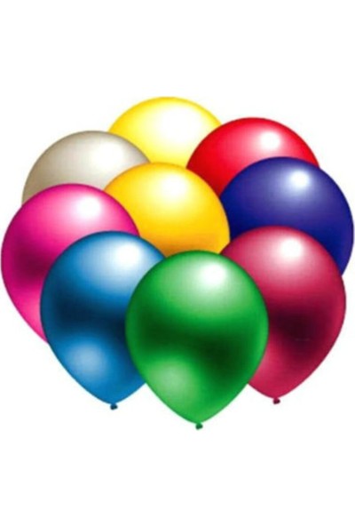 Renkli Parti Metalik Balon 10 Adet Renkli Parti Metalik Balon 10 Adet