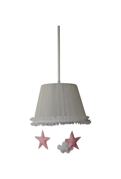 İnka Beyaz Organze Tül Sarım Pofidik Süslü Çocuk Bebek Odası Avize İnka Beyaz Organze Tül Sarım Pofidik Süslü Çocuk Bebek Odası Avize