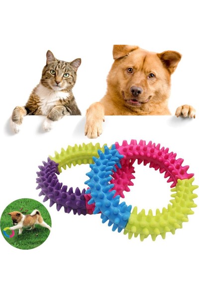 GoodSell Köpek Diş Temizleme Isırma Çemberi Renkli Kaşıma Isırma Oyuncağı