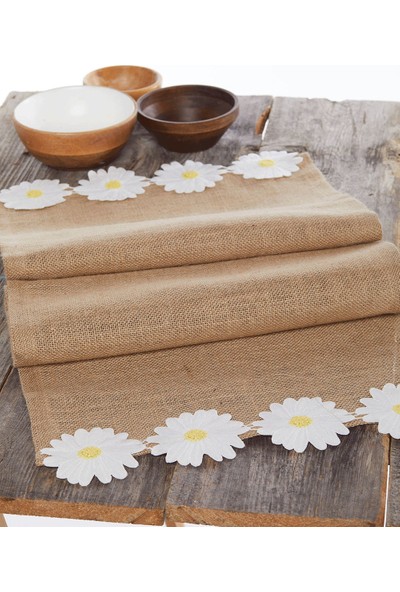 Ays Home Jüt Kumaş Papatyalı Runner