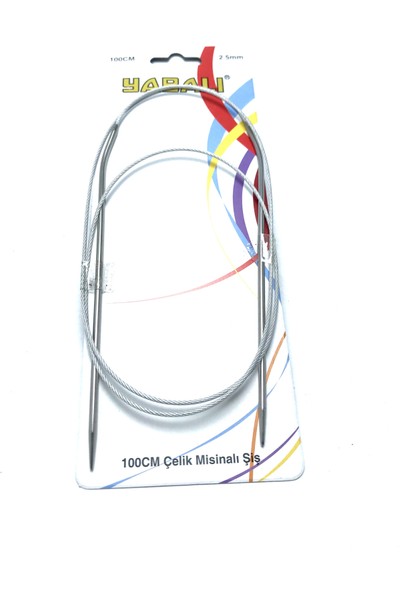 Yabalı Çelik Misinalı Örgü Şişi 100 cm No:2,5 Yabalı Çelik Misinalı Örgü Şişi 100 cm No:2,5