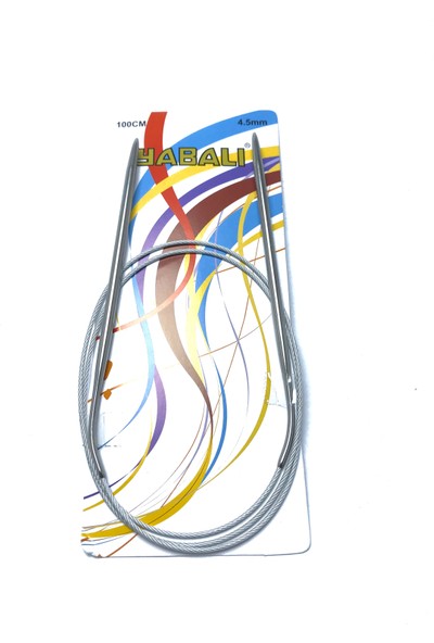 Yabalı Çelik Misinalı Örgü Şişi 100 cm No:4,5