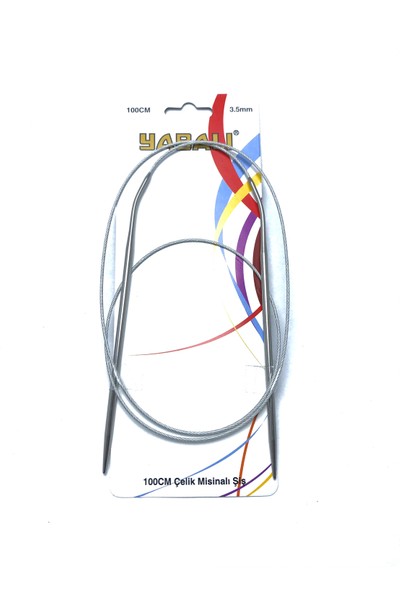 Yabalı Çelik Misinalı Örgü Şişi 100 cm No:3,5 Yabalı Çelik Misinalı Örgü Şişi 100 cm No:3,5