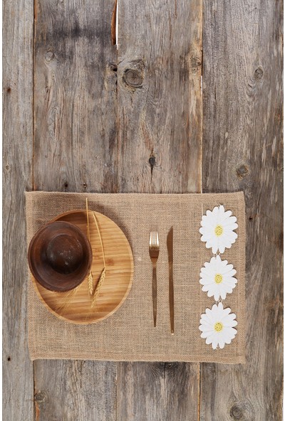 Ays Home 2'li Jüt Kumaş Papatya Amerikan Servis