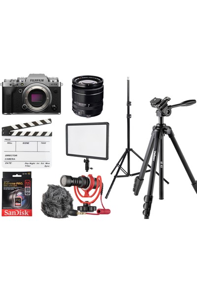 Fujifilm X-T4 Gümüş Home Studio Videographer Kit