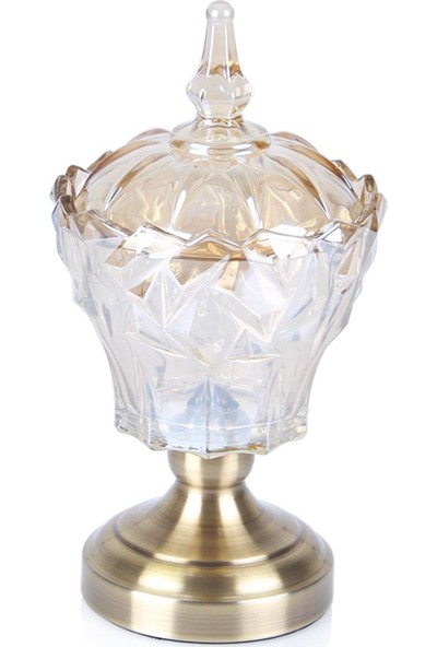 Acar Vilza Ayaklı Cam Kristal Şekerlik - 24 cm
