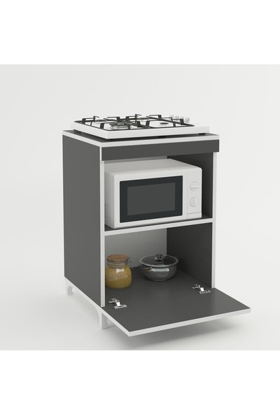 Kenzlife ocak dolabı ayşe gri 85x60x57 mutfak modül modül