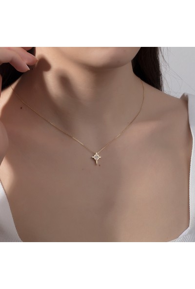 Perla Kuyumculuk 14 Ayar Kuzey Yıldızı Kolye