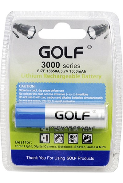 Golf 18650A 3.7 V 1500 Mah Başlıklı Lityum Pil 661097