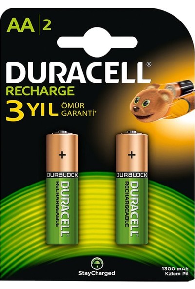 Duracell 1300 Ma Aa Şarjlı Kalem Pil 2'li Paket 661104