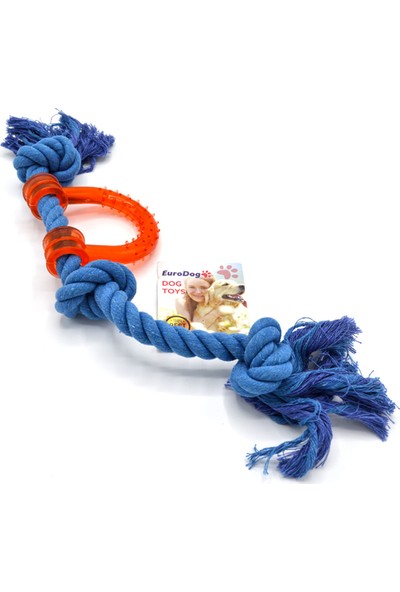 Eurodog Diş Ipi Plastik Saplı Mavi Üç Düğümlü 45CM