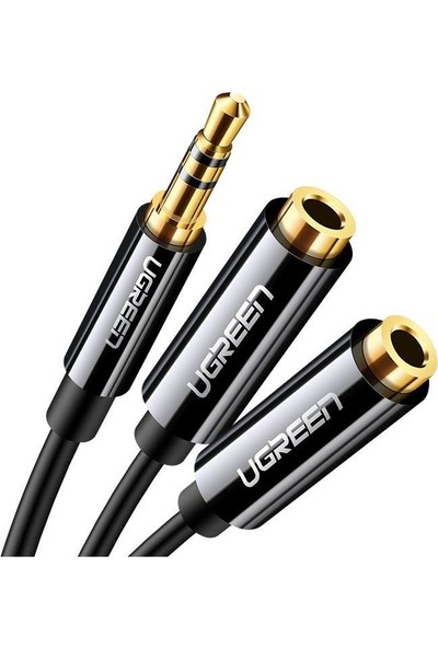 Ugreen 3.5mm 2li Aux Kulaklık Çoklayıcı Siyah