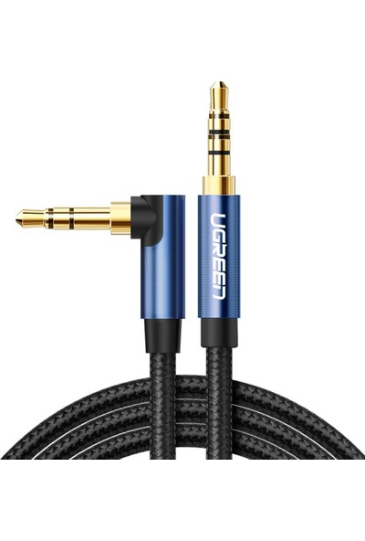 Ugreen 90 Derece L Tipi 3.5mm Aux Ses Kablosu 50 cm Ugreen 90 Derece L Tipi 3.5mm Aux Ses Kablosu 50 cm