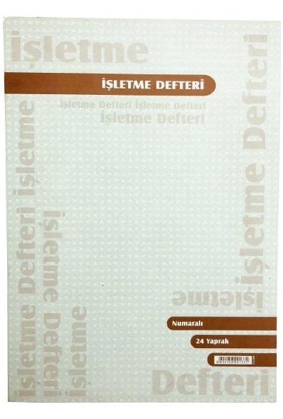 Özkan Işletme Defteri Numaralı 24 Yaprak