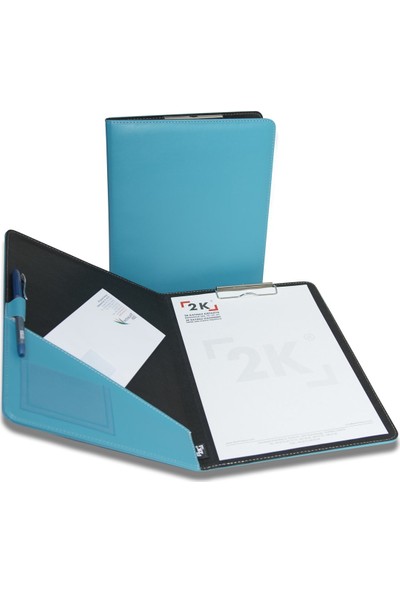 2K A4 Suni Deri Kapaklı Sekreter Blok Tablası 100 Yaprak Turkuaz 2K A4 Suni Deri Kapaklı Sekreter Blok Tablası 100 Yaprak Turkuaz