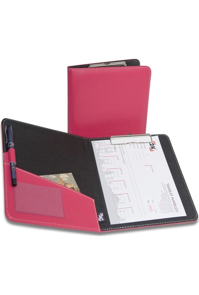 2K A5 Suni Deri Kapaklı Sekreter Blok Tablası 100 Yaprak Fuşya