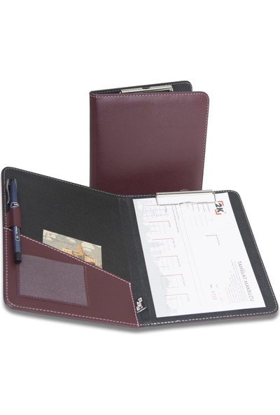 2K A5 Suni Deri Kapaklı Sekreter Blok Tablası 100 Yaprak Bordo