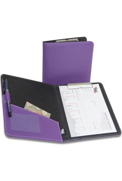 2K A5 Suni Deri Kapaklı Sekreter Blok Tablası 100 Yaprak Lila