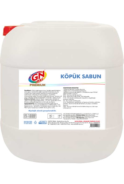 Gnoxi Premium Köpük Sabun 20 kg