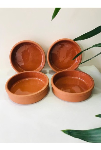 Dalğa Toprak Güveç Et Sote 14 cm 4 'lü Set