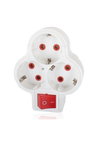 Fetih 3'lü Papatya Anahtarlı Topraklı Fişli Priz