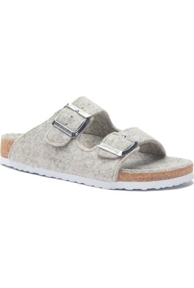 Comfortfüsse Gri Yün Mantar Tabanlı Unisex Terlik-Bali-W Comfortfüsse Gri Yün Mantar Tabanlı Unisex Terlik-Bali-W