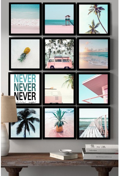 Kate Louise 12 Parça Çerçeve Görünümlü Mdf Tablo Seti