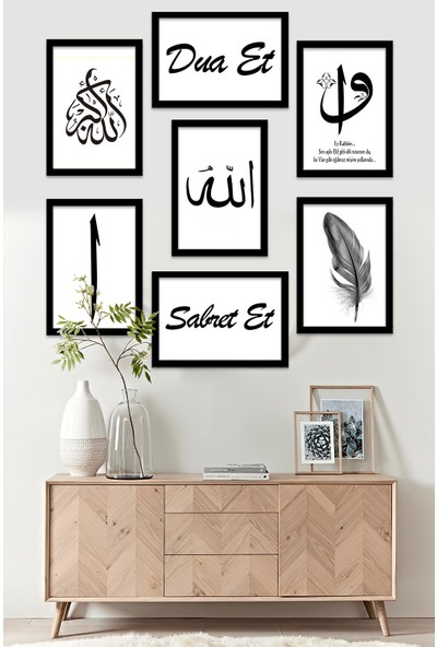 Kate Louise 7 Parça Çerçeve Görünümlü Mdf Tablo Seti