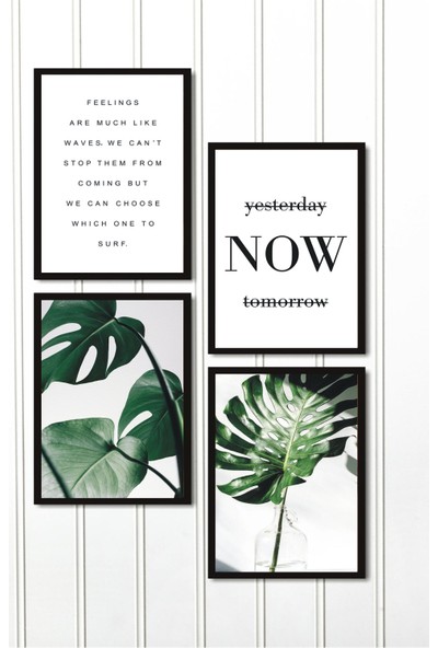 Kate Louise 4 Parça Çerçeve Görünümlü Mdf Tablo Seti