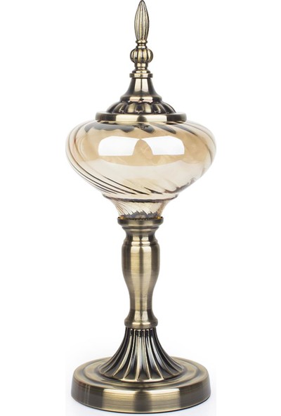 Acar Vilza Bronz Metal Kapaklı Cam Şamdan