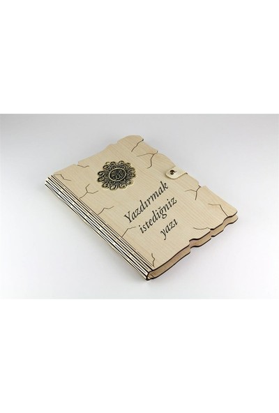 Çılgın Kişiye Özel Allah Lafsı Bulunan Ahşap Defter Çılgın Kişiye Özel Allah Lafsı Bulunan Ahşap Defter